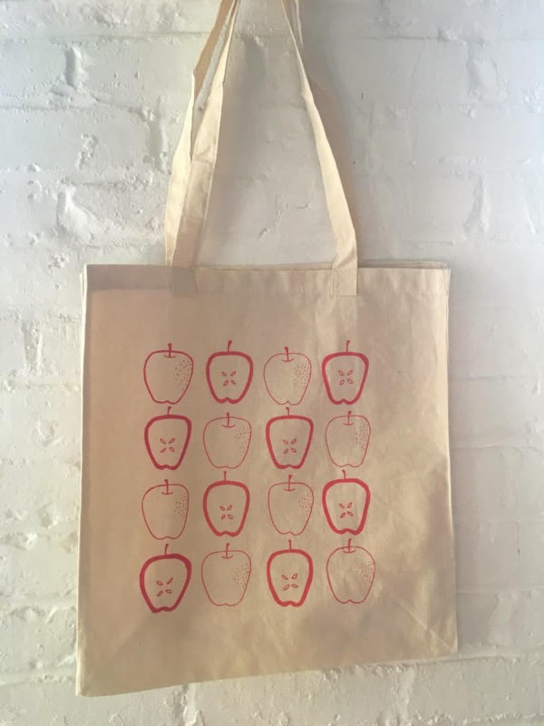 Apple Tote Bag, Market Tote, Food Bag, Reusable Bag, Farmers Market ...