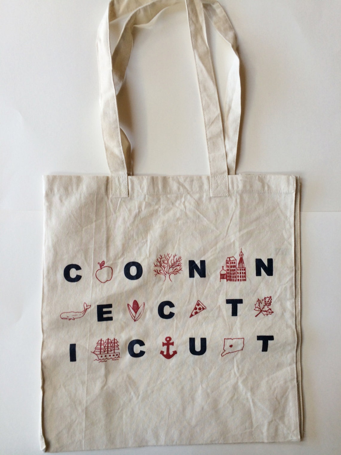 Connecticut Tote Bag Screen Printed Cotton Reusable Bag - Etsy