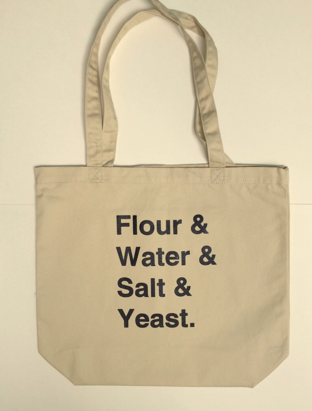 Bread Ingredients Organic Cotton Tote Bag, Screen Printed Reusable ...
