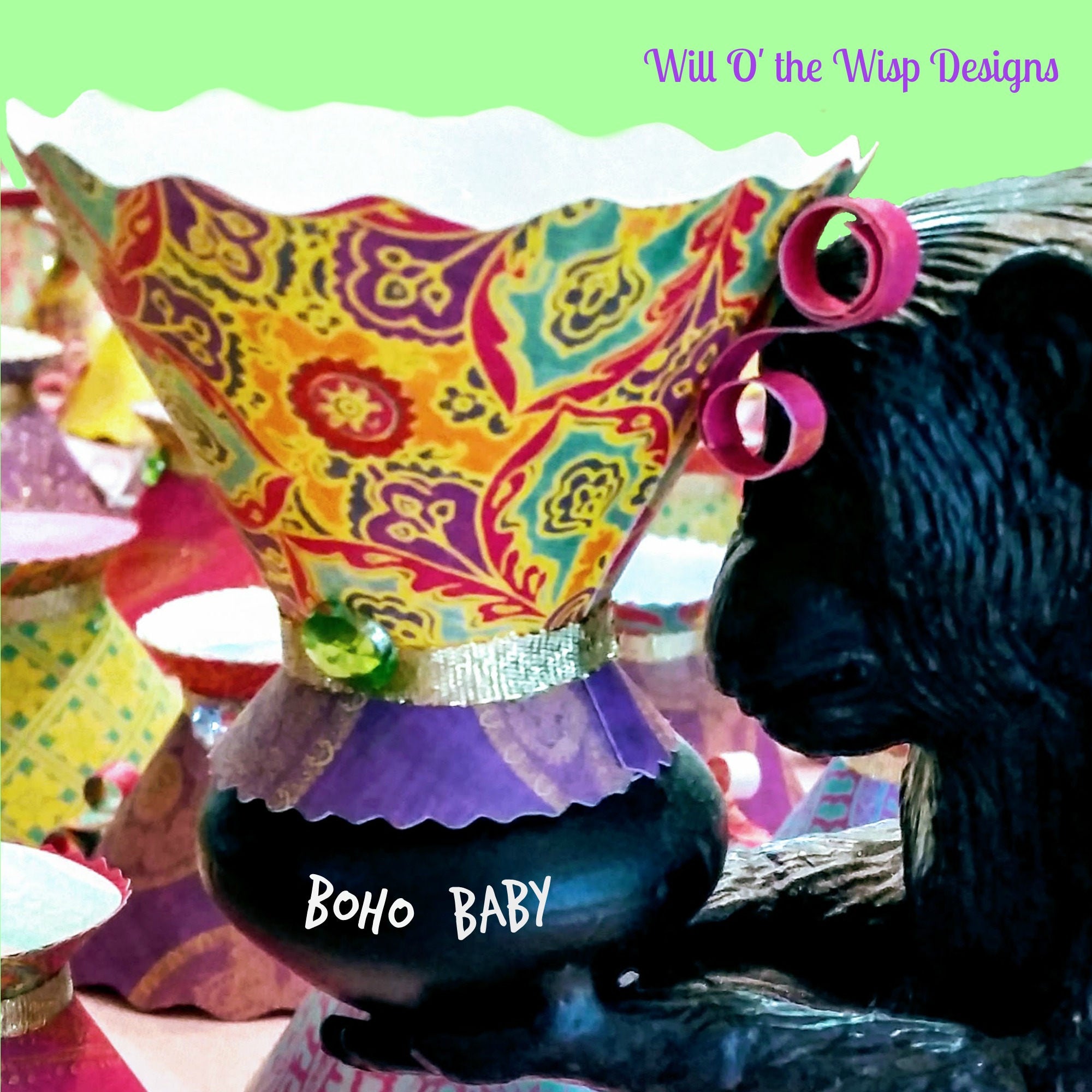 Boho Paper Tea Cups Set of 5 Tea Party Favors | Etsy