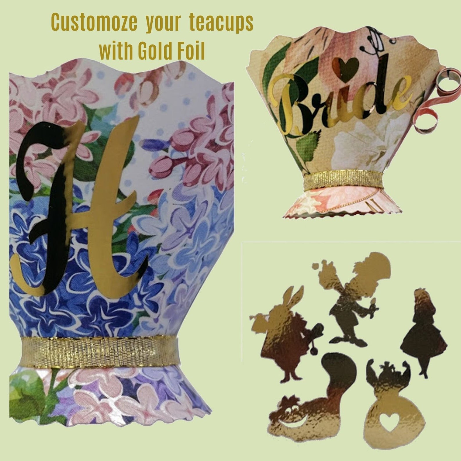 High Tea Paper Tea Cups, Tea Party Favors, Alice in Wonderland Tea ...