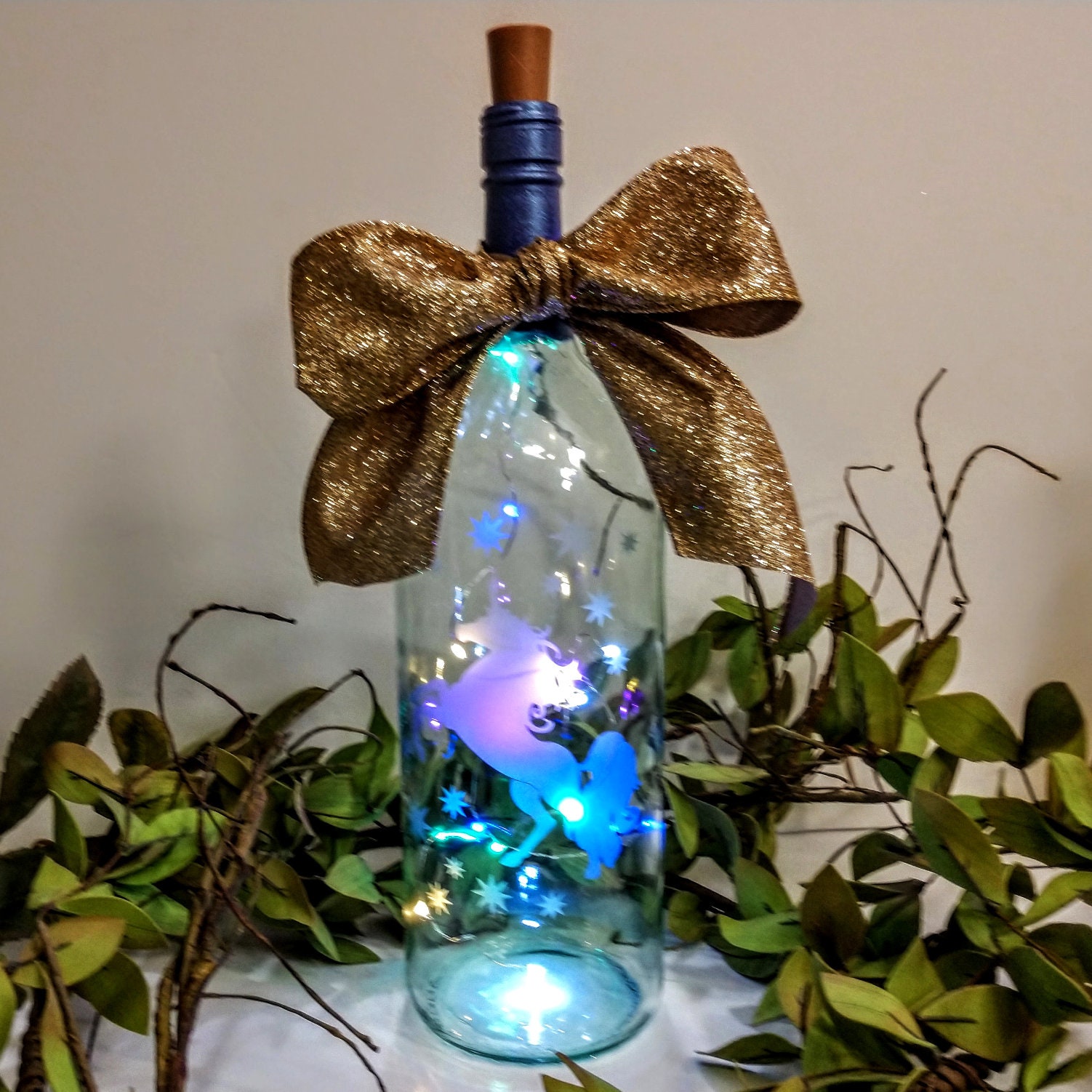 Magical Unicorn Lighted Wine Bottles With Multi Colored Fairy Lights - Etsy