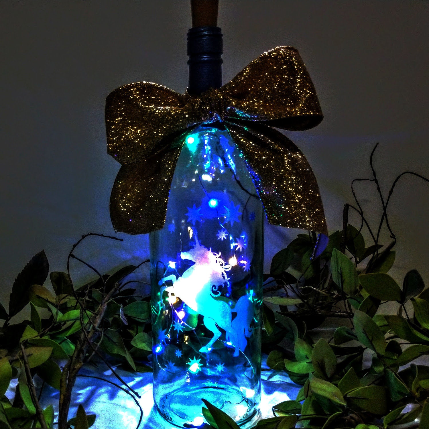 Magical Unicorn Lighted Wine Bottles With Multi Colored Fairy Lights - Etsy