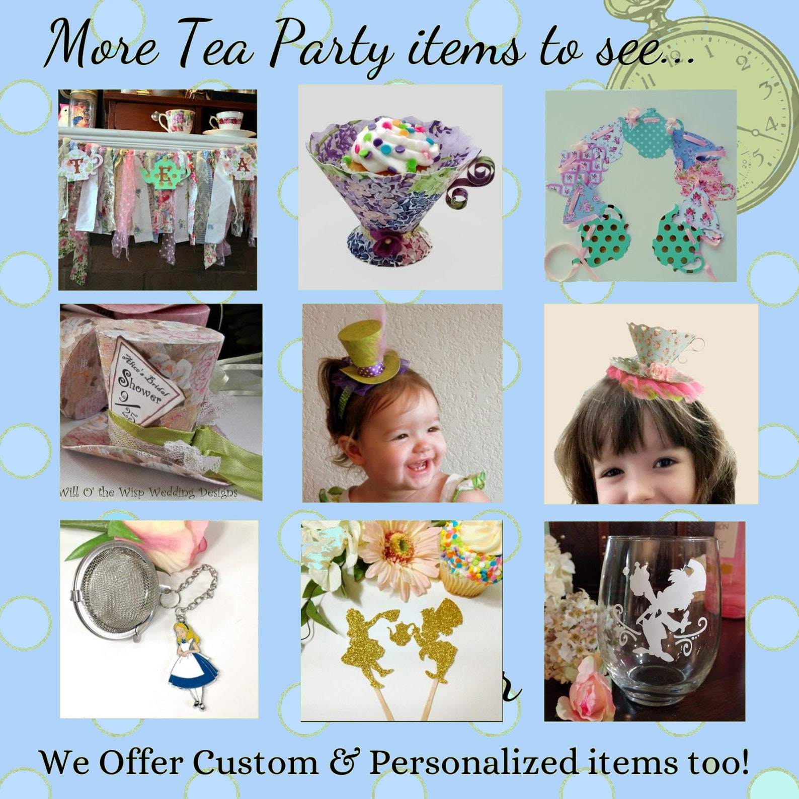 Tea Party Teapot Cupcake Toppers High Tea or Afternoon Tea - Etsy