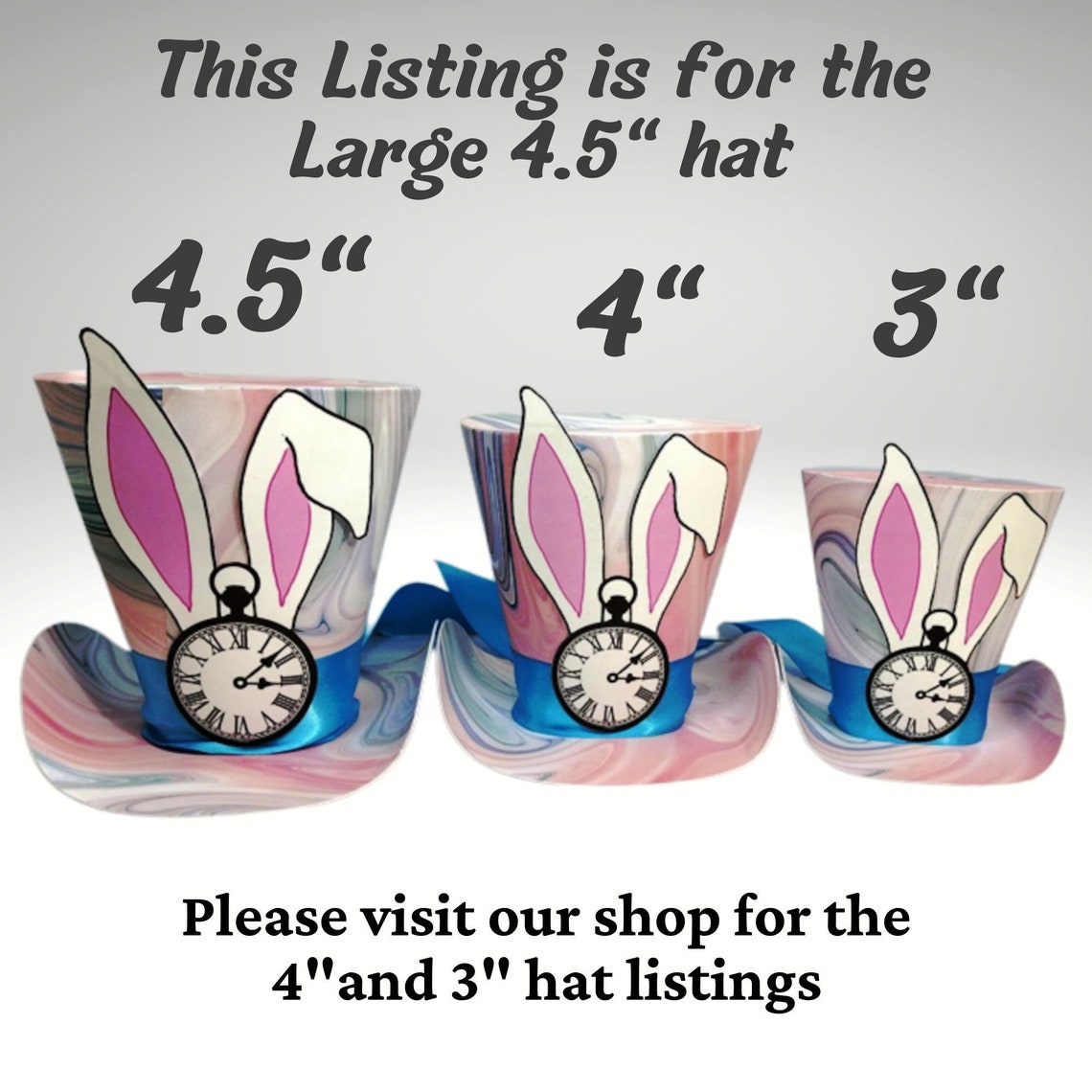 XL 4.5 Tall White Rabbit Top Hat Alice in Wonderland - Etsy