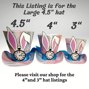 XL 4.5" Tall White Rabbit Top Hat, Alice in Wonderland Tea Party Hats ...