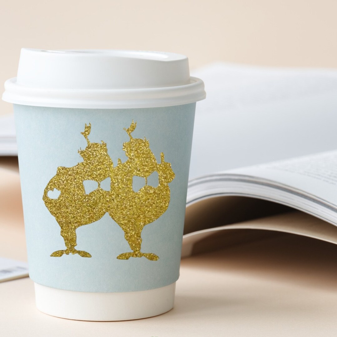 Tweddle Dee and Tweedle Dum Stickers, Set of 12-2 Glitter Vinyl Decals ...