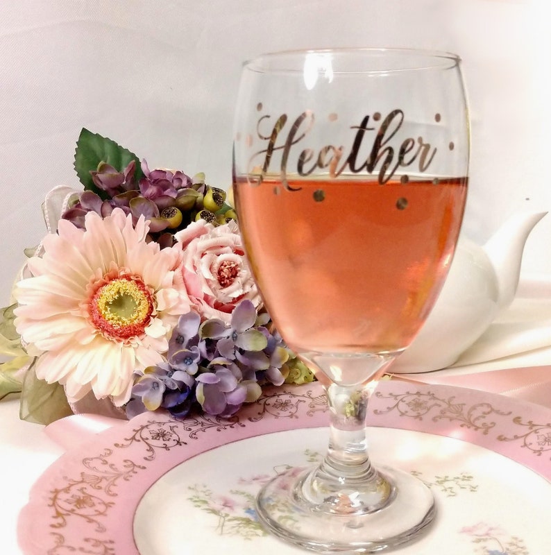 Personalized Bridesmaid Glass Goblet - Etsy