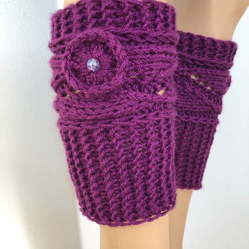 Knitted Boot Toppers Boot Cuffs in L.PURPLE Color Boot - Etsy