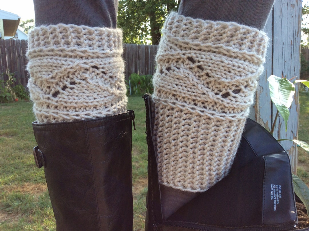 Knitted Boot Cuffs, Women Short Boots Toppers, Women Boot Cuffs, Cozy ...
