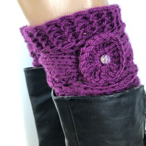 Knitted Boot Toppers, Boot Cuffs in L.PURPLE Color , Boot Warmers Boot ...