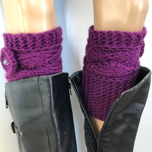 Knitted Boot Toppers, Boot Cuffs in L.PURPLE Color , Boot Warmers Boot ...