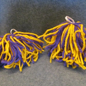 Viking Colored Pom Poms for 18'' Dolls, Purple and Gold Pom Poms With ...