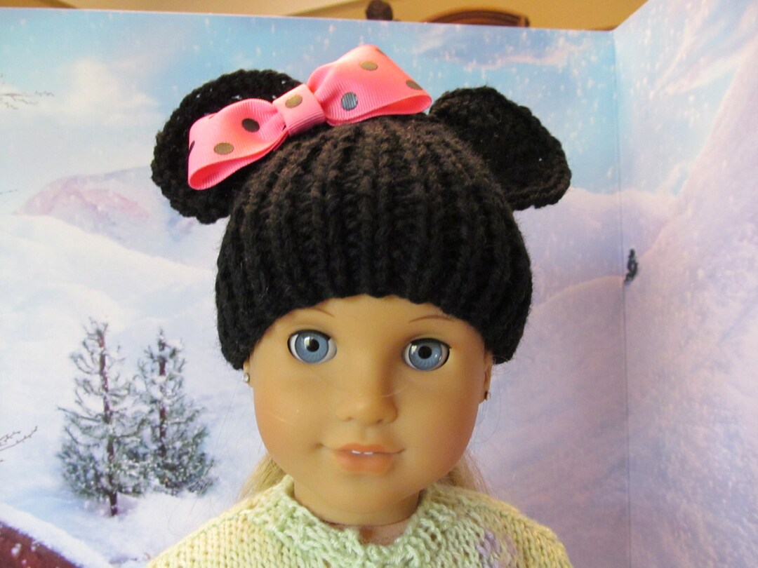Hand Knit Mouse Hat for 18'' Dolls, Winter Hat Outerwear, Fun Little ...