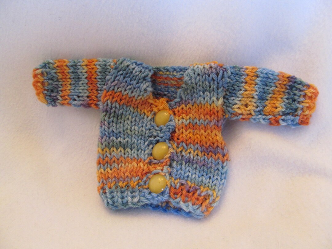 Hand Knit 14'' - 14 1/2'' Doll Sweater, Sweet Little Sweater in ...