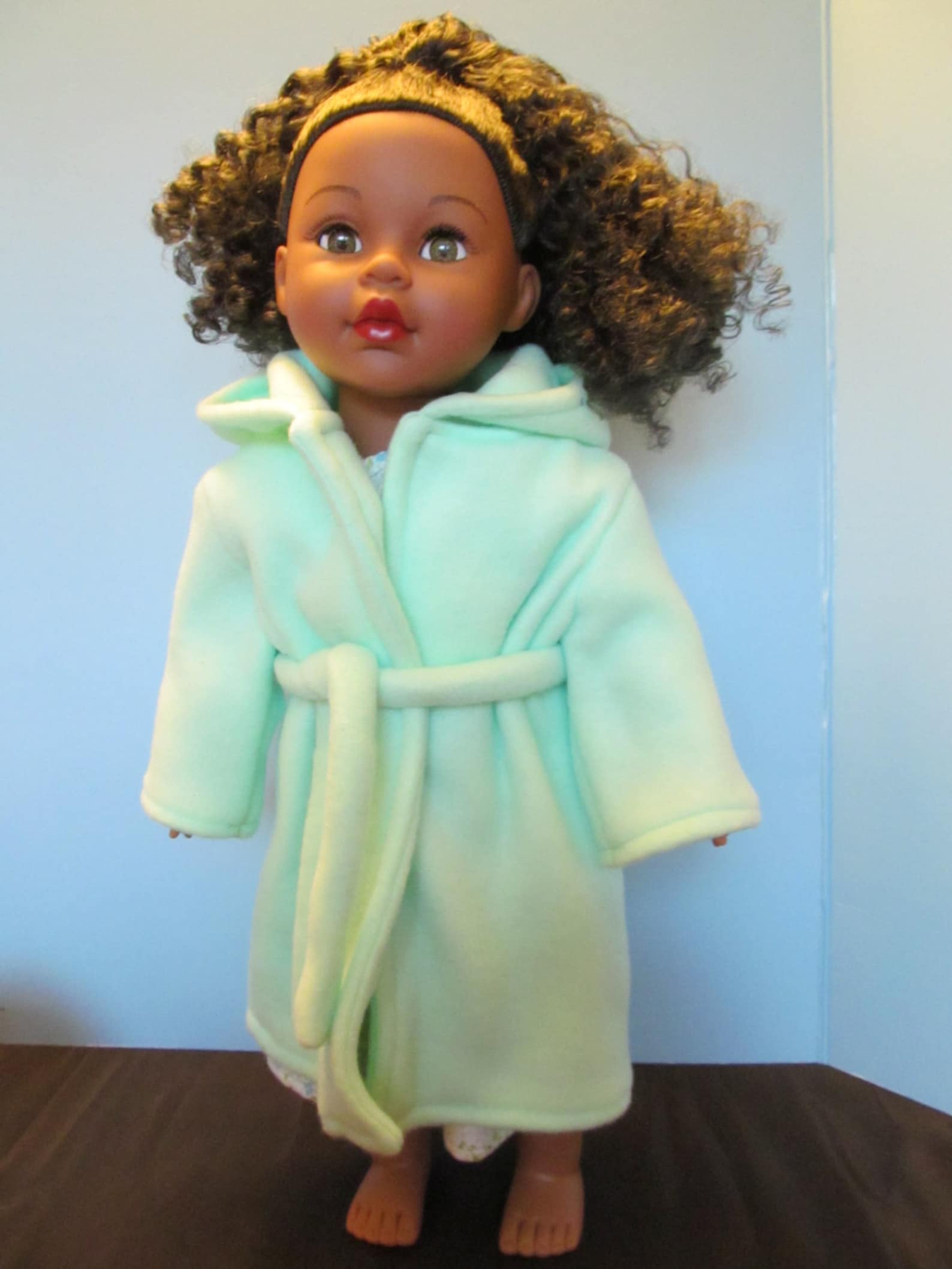 Soft Minty Fleece Bathrobe, Fits 18'' Dolls Such as American Girl, Our ...