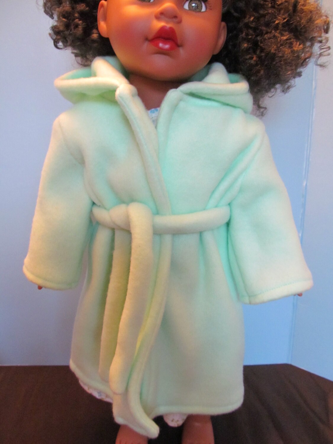 Soft Minty Fleece Bathrobe, Fits 18'' Dolls Such as American Girl, Our ...