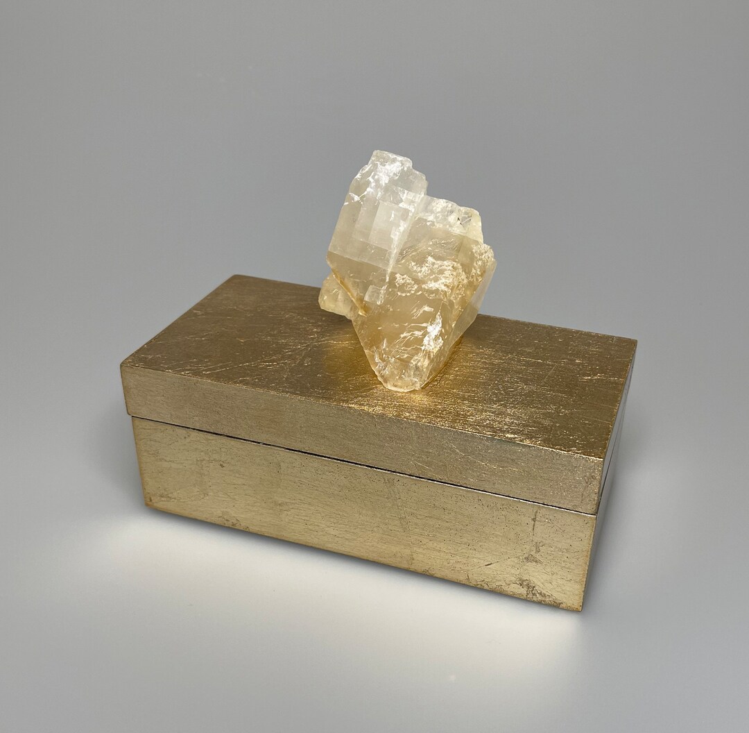 Calcite and Gold Leaf Decorative Box - Etsy