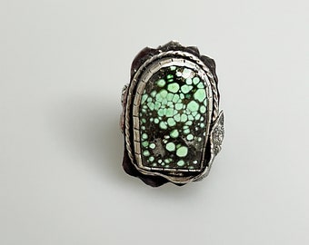 Genuine Kingman Turquoise Solid 925 Sterling Silver Ring Handmade ...