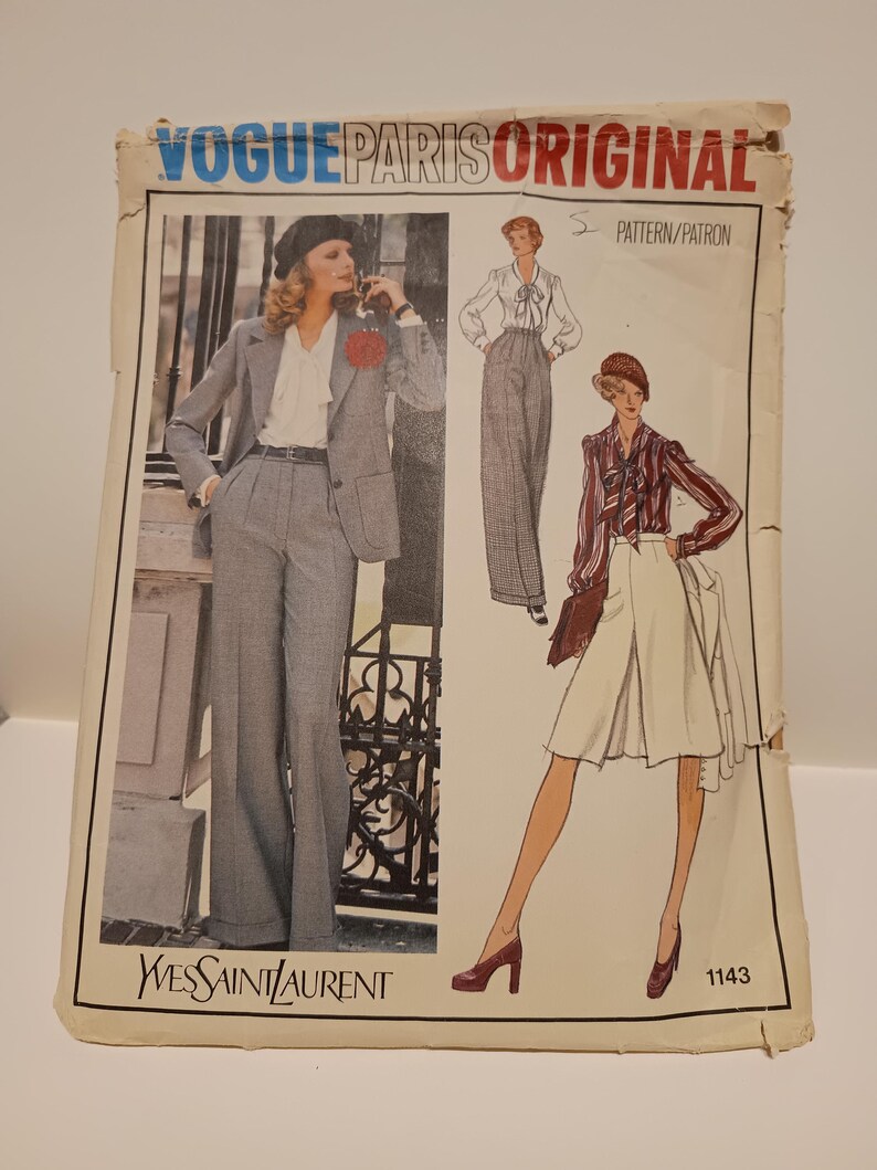 Yves Saint Laurent 1974 VOGUE PARIS ORIGINAL Sewing Pattern 1143 Size ...