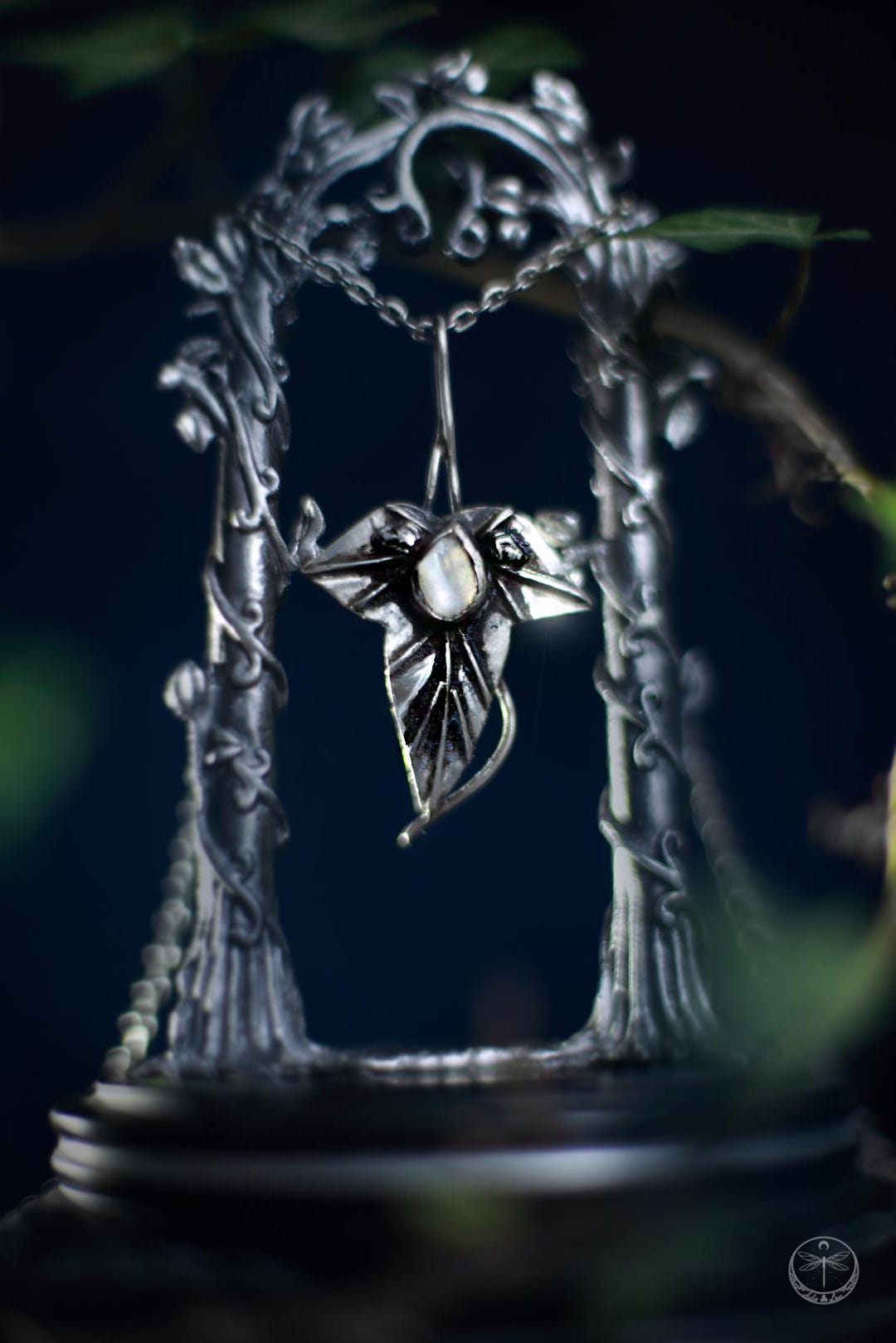 Elven Leaf, Silver Pendant With Moonstone, Elven Jewelry, Silver ...