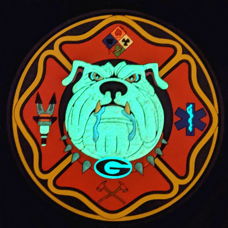 The University of Georgia Firefighter PVC Morale Patch. Glow in the ...