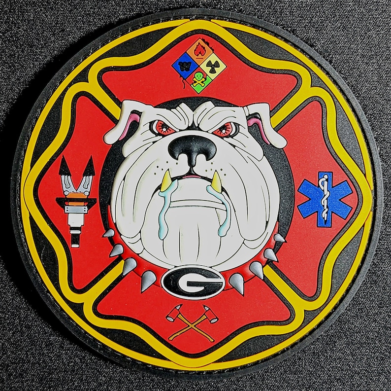 The University of Georgia Firefighter PVC Morale Patch. Glow in the ...