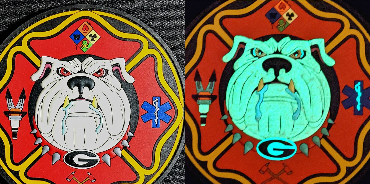 The University of Georgia Firefighter PVC Morale Patch. Glow in the ...