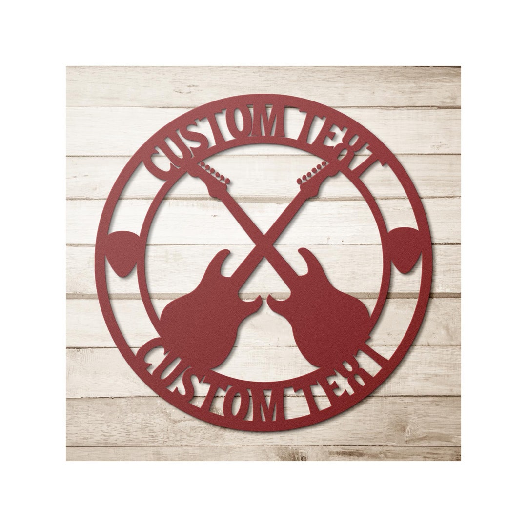 Guitar Metal Sign Electric Guitar Custom Metal Sign Gift for Musician ...