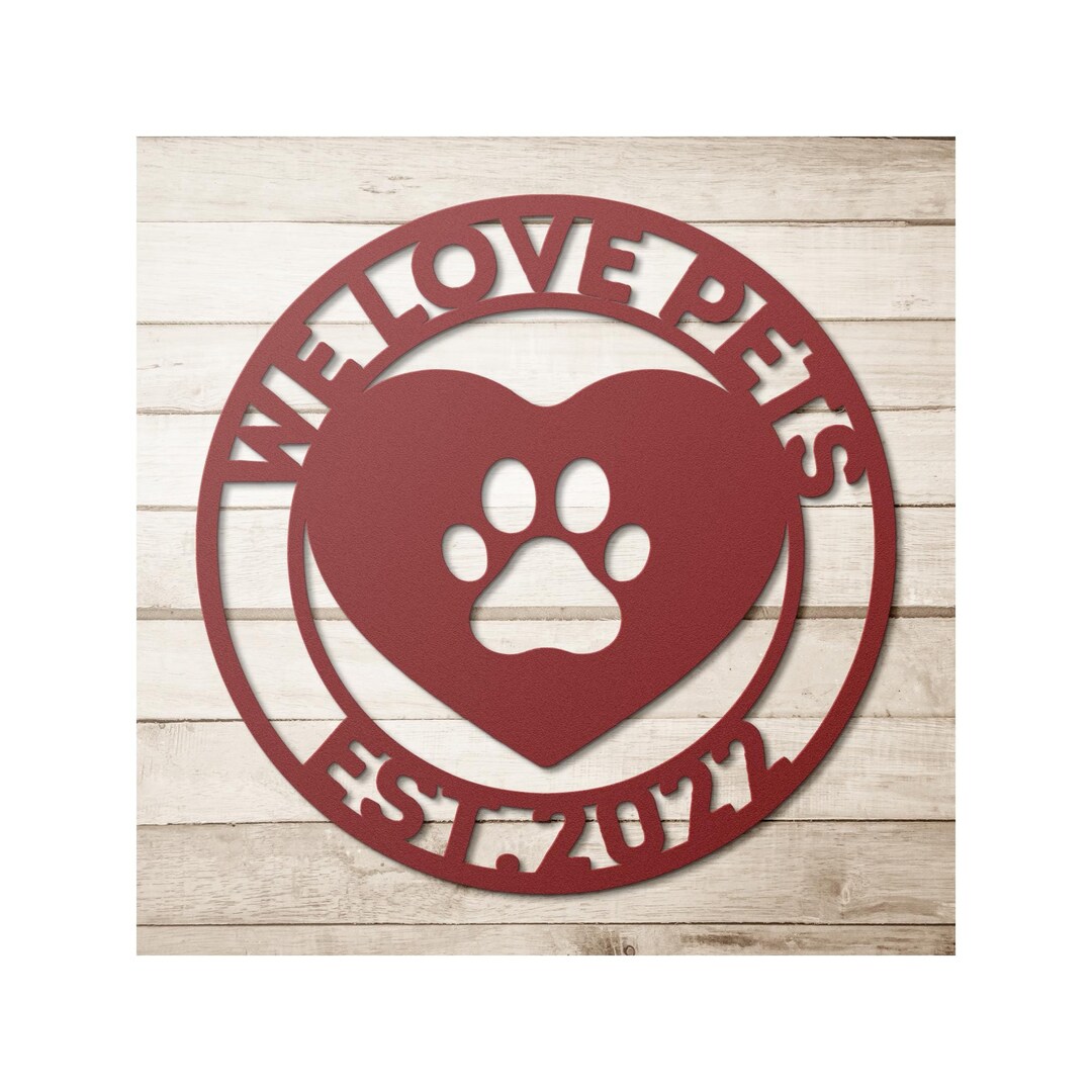 Vet Office Metal Sign Dog Paw Custom Metal Sign Kennel Veterinarian ...