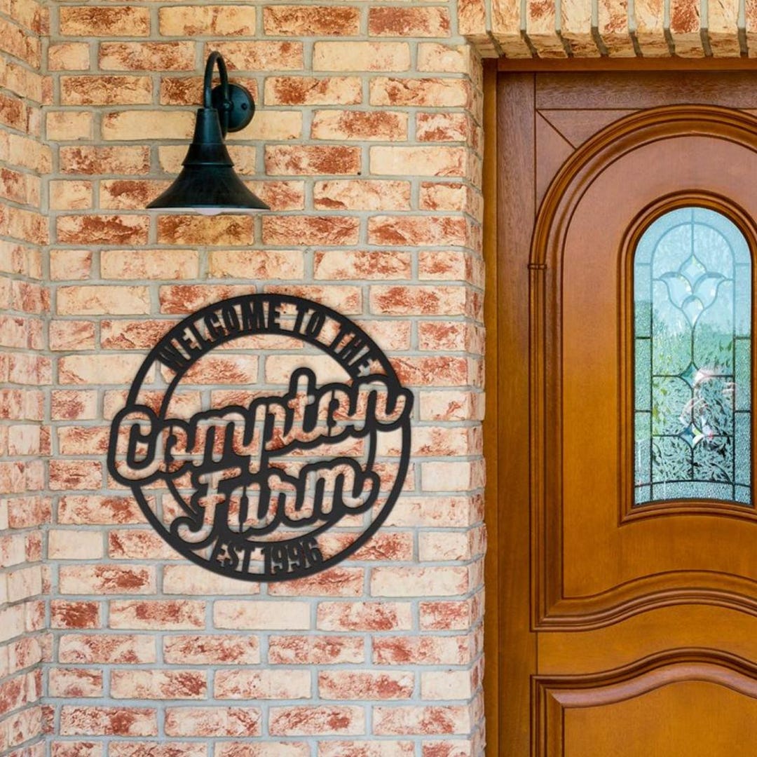 Welcome Sign Est Family Metal Sign Custom Name Sign Front Porch Decor ...