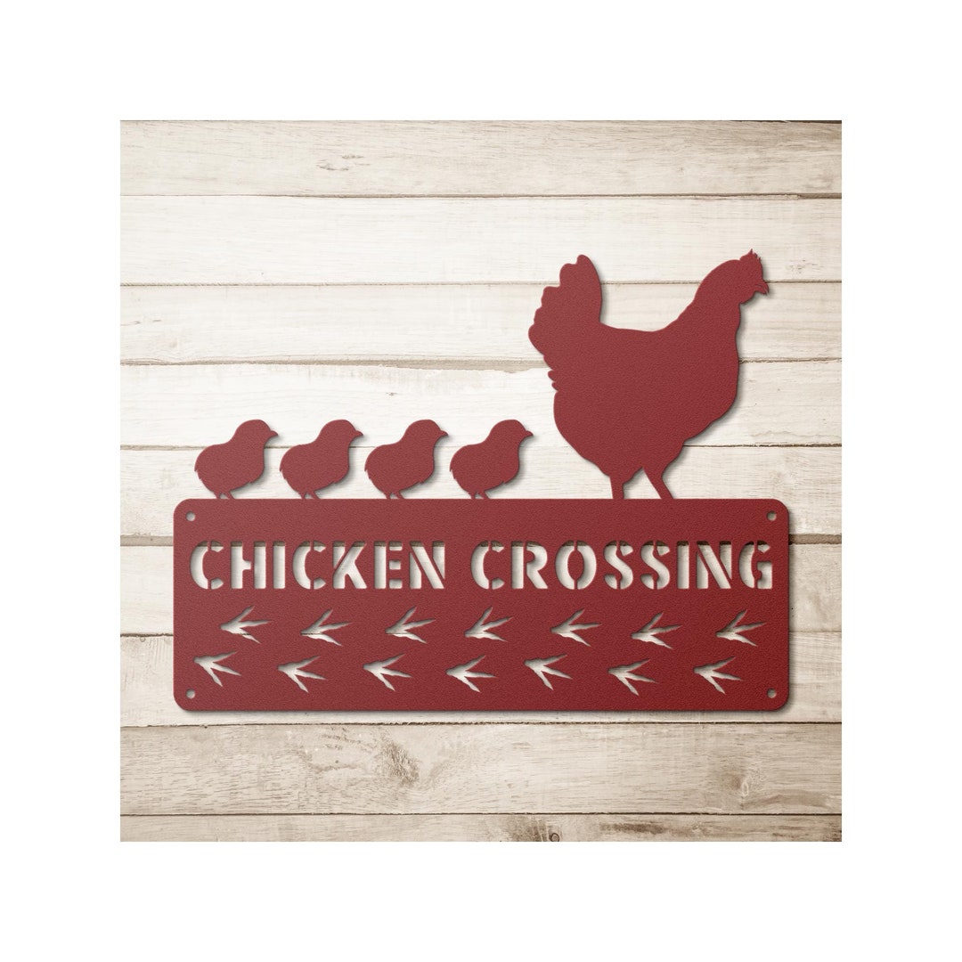 Chicken Crossing Metal Sign Poultry Farm Decor Barn Sign for ...