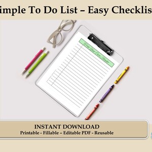 Checklist Template Bundle, to Do List Fillable, PDF Editable, Pretty ...