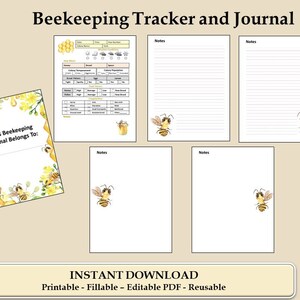 Bee Keeping Workbook Fillable/editable PDF and Printable, Beekeeping ...