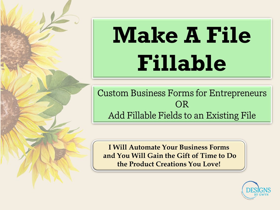 Fillable Business Forms, Fillable and Editable Form, Graphic Design ...