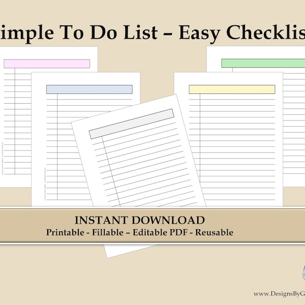 Printable Fillable Checklist - Etsy