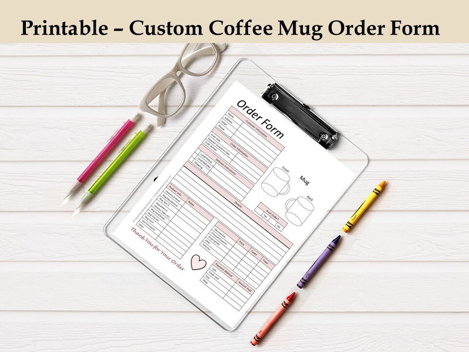 Custom Coffee Mug Order Form, Printable and Fillable/editable PDF ...
