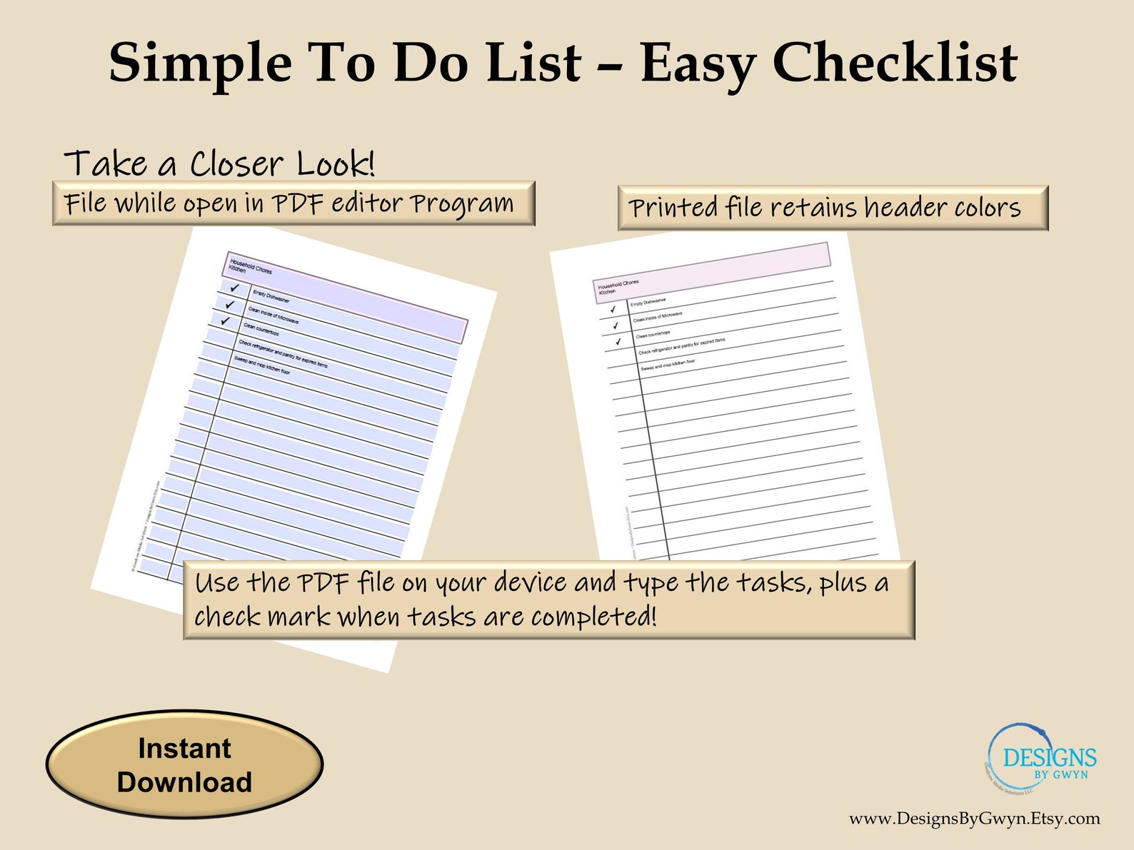 Checklist, Fillable Templates, to Do List Fillable, PDF Editable Bundle ...