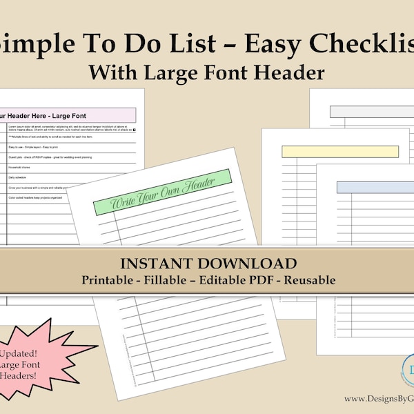 Checklist Template - Etsy