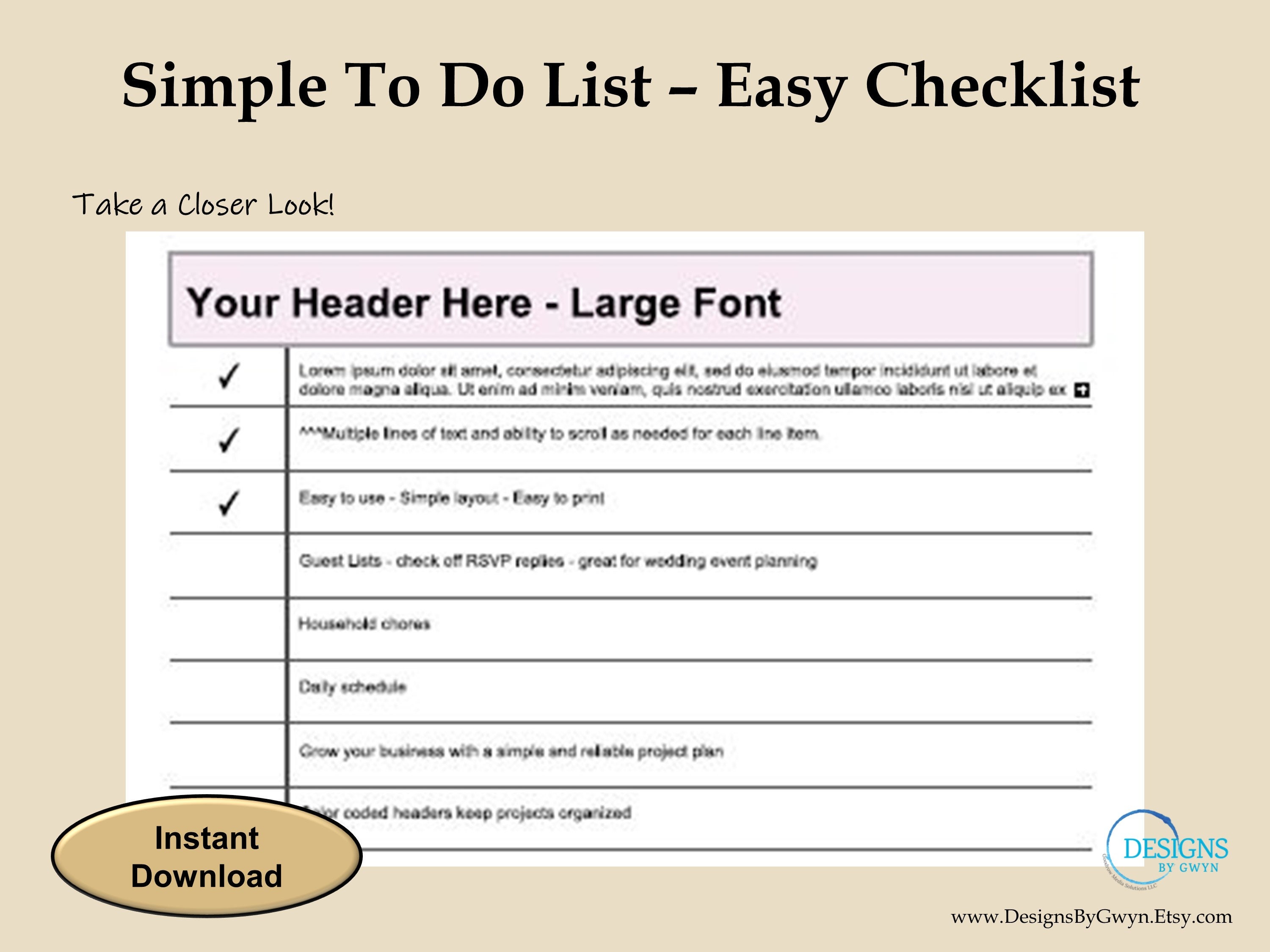 Checklist Template Bundle, to Do List Fillable, PDF Editable, Pretty ...