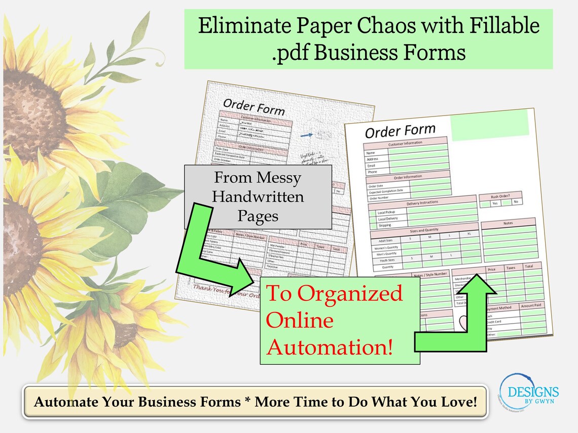 Fillable Business Forms, Fillable and Editable Form, Graphic Design ...