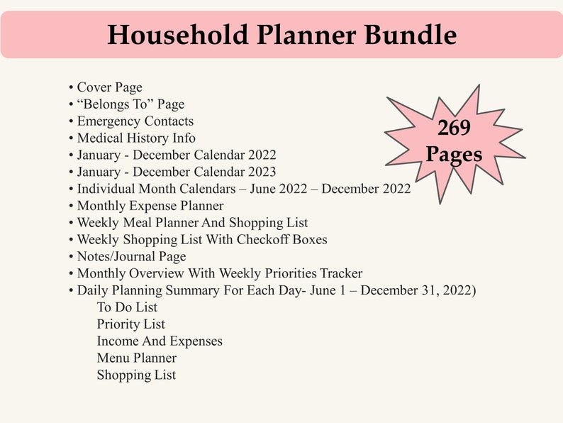 Home Management Planner Printable, Household Management Kit, Life ...