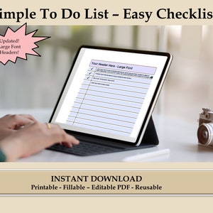 Checklist Template Bundle, to Do List Fillable, PDF Editable, Pretty ...