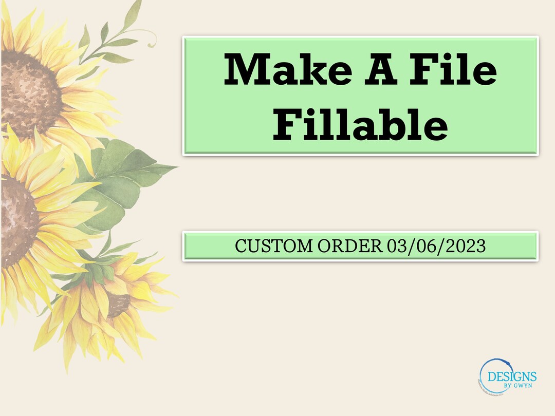 Custom Fillable Business Form Design, Digital PDF (custom Order) - Etsy ...