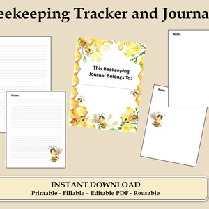 Bee Keeping Workbook Fillable/editable PDF and Printable, Beekeeping ...