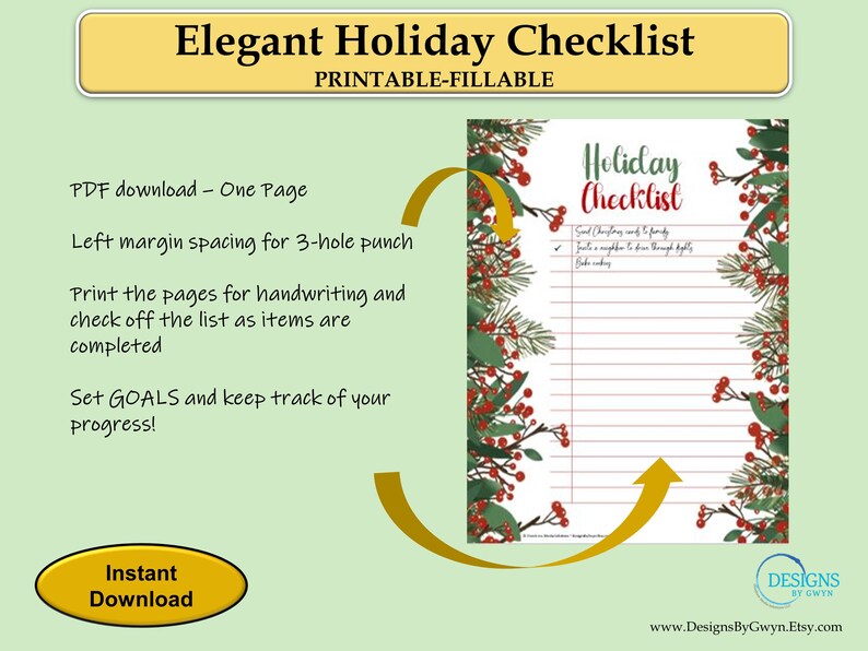 Printable Checklist Template, Blank to Do List (editable PDF) - Etsy