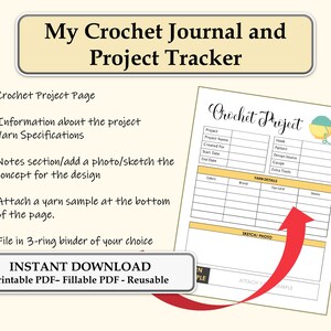Crochet Project Tracker, Fillable Template for Devices, Printable PDF ...