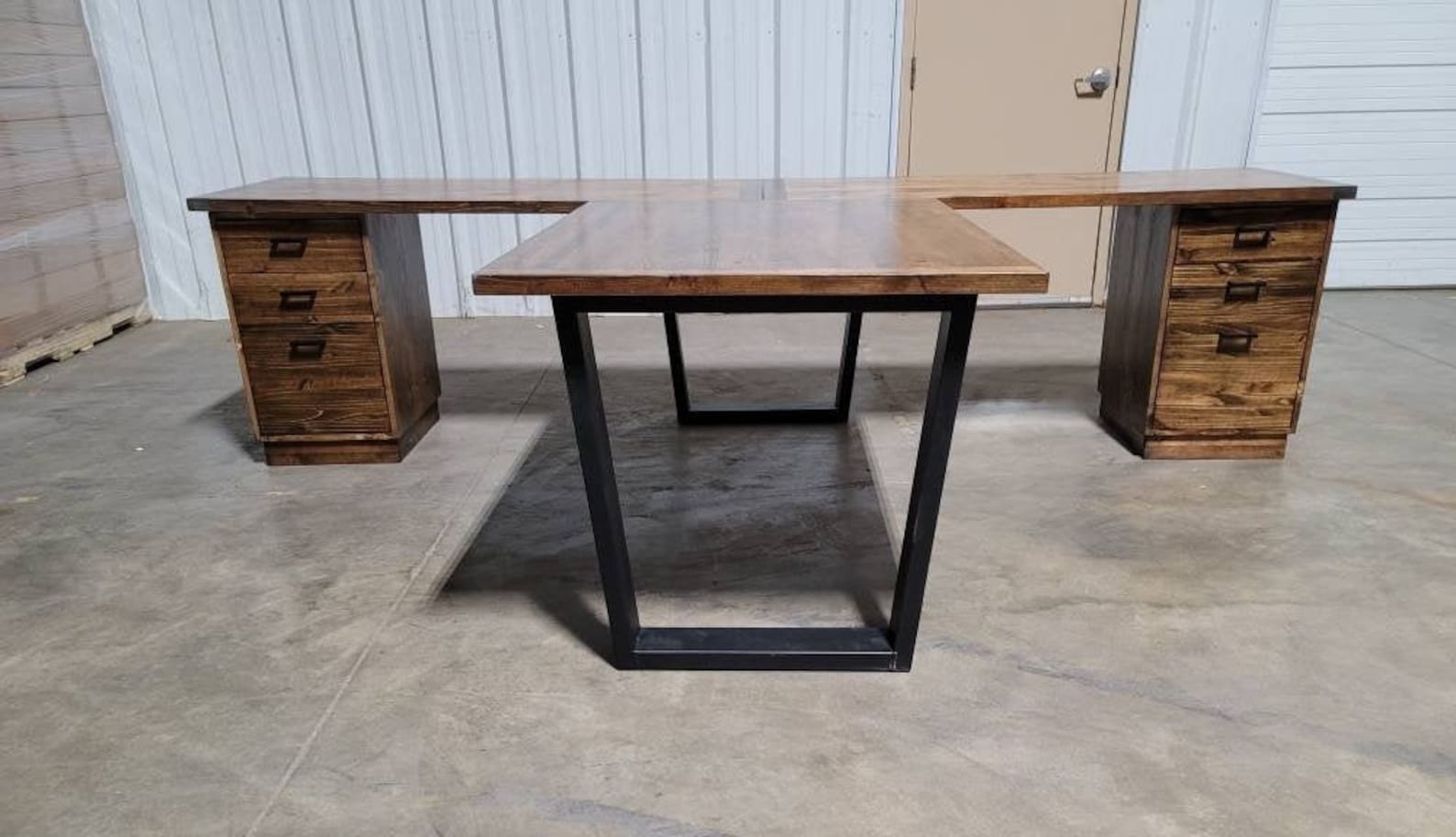 Double Desk, Rustic T-shaped, Couples Desk - Etsy