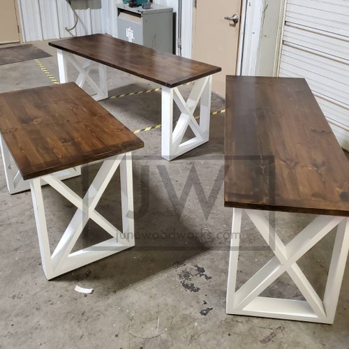X Leg Desk Rustic - Etsy