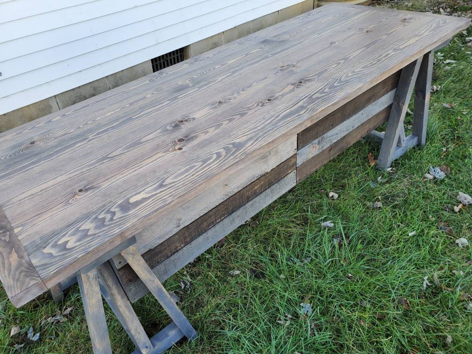 Rustic Sawhorse Style Desk With Privacy Screen | Etsy